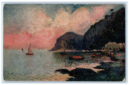 c1910 Bay of Naples Italian Scenery Oilette Connoisseur Tuck Art ...