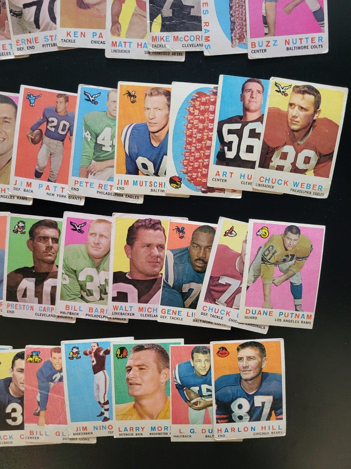 1959 Topps Football Cards - 50 Card Lot - Andy Nelson | Buzz Nutter | eBay