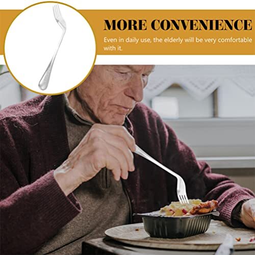 Adaptive Utensils Set Curved Spoon and Fork for Self-Feeding Right ...