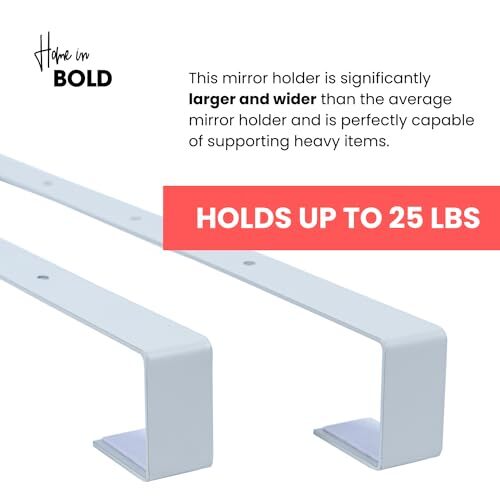 Set of 2 XL Mirror Brackets Over-The-Door Mirror Hanger + Sticker:HANG ...