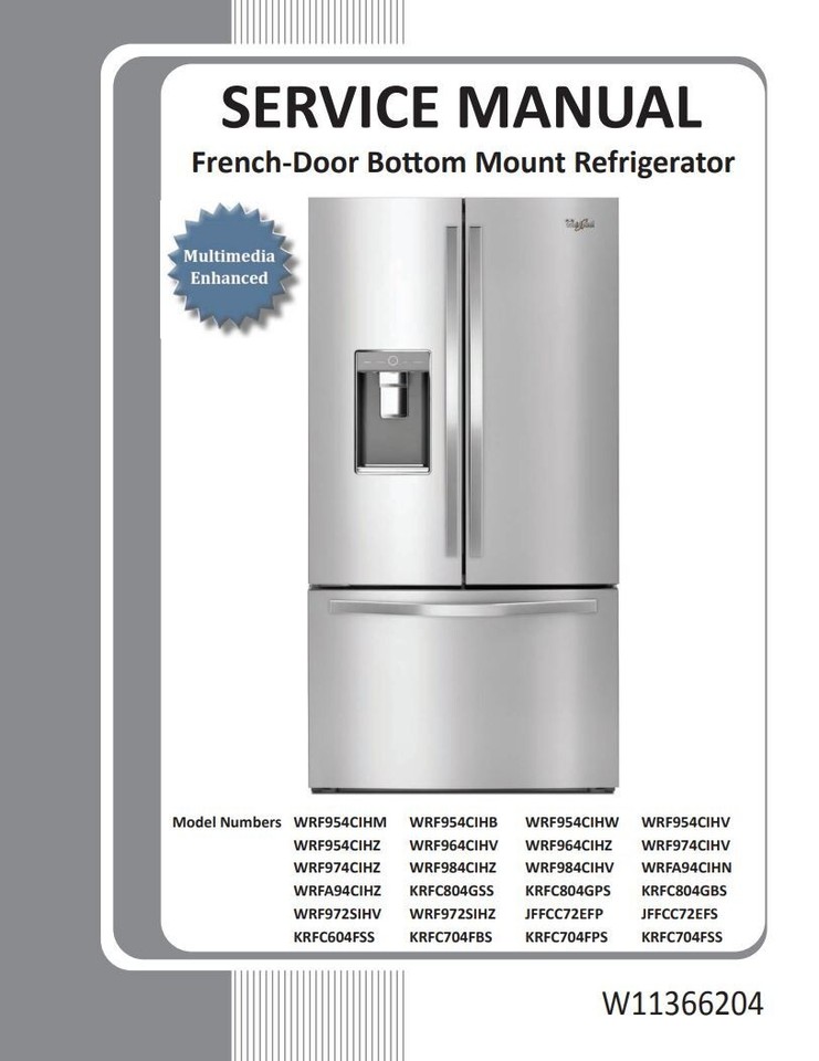 Service Repair Manual: Whirlpool Refrigerators (Choice of 1 manual) | eBay