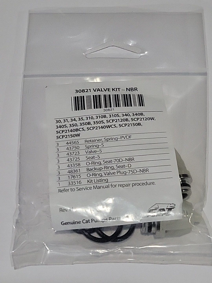 Cat Pump 30821 VALVE KIT OEM for CAT 310, 340 & 350 Cat Pumps | eBay