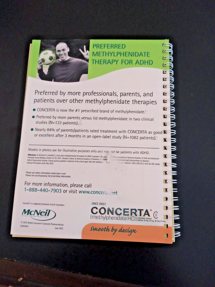 Concerta Spiral Message Book Pharmaceutical Rep Collectibles | eBay