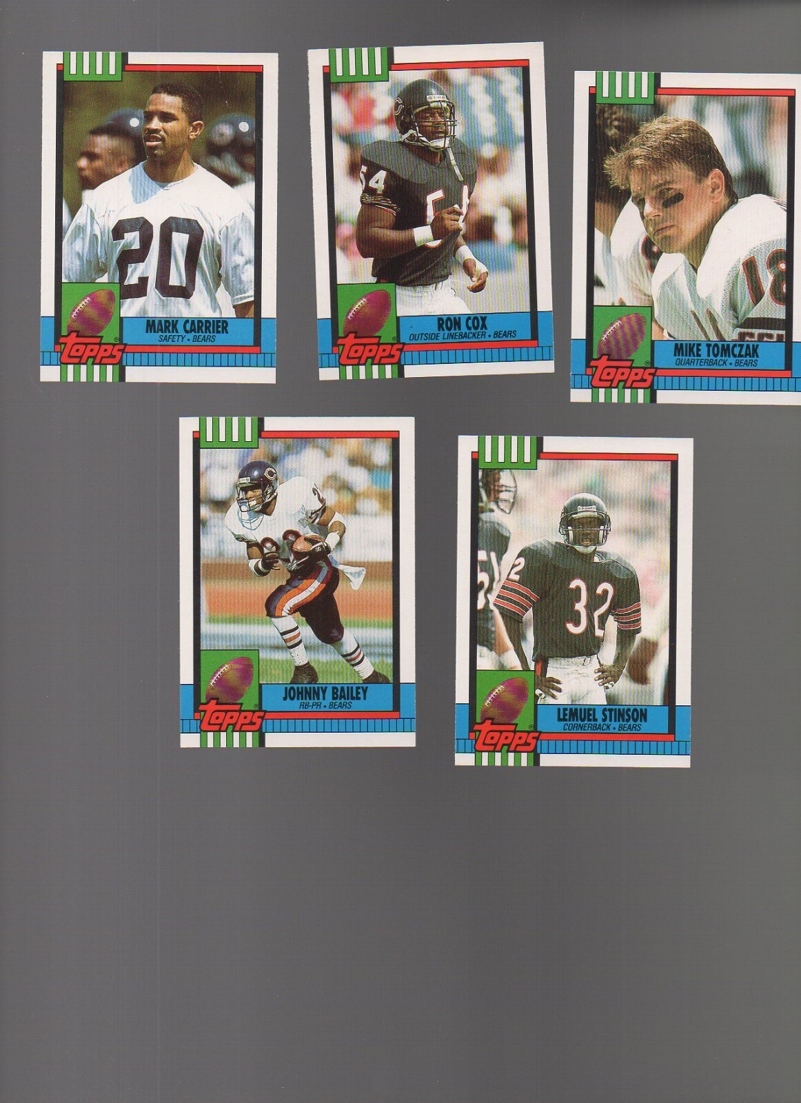 1990 Topps Football CHICAGO BEARS Complete Team Set - INCLUDES TRADED ...