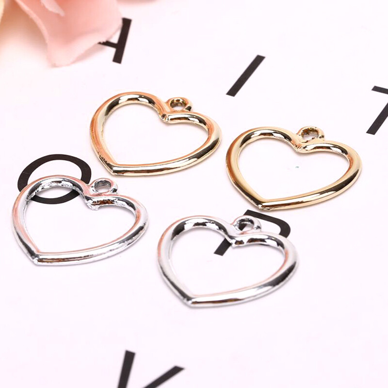 10Pcs/Set Alloy Hollow Out Love Heart Charms Pendant Jewelry DIY Making ...