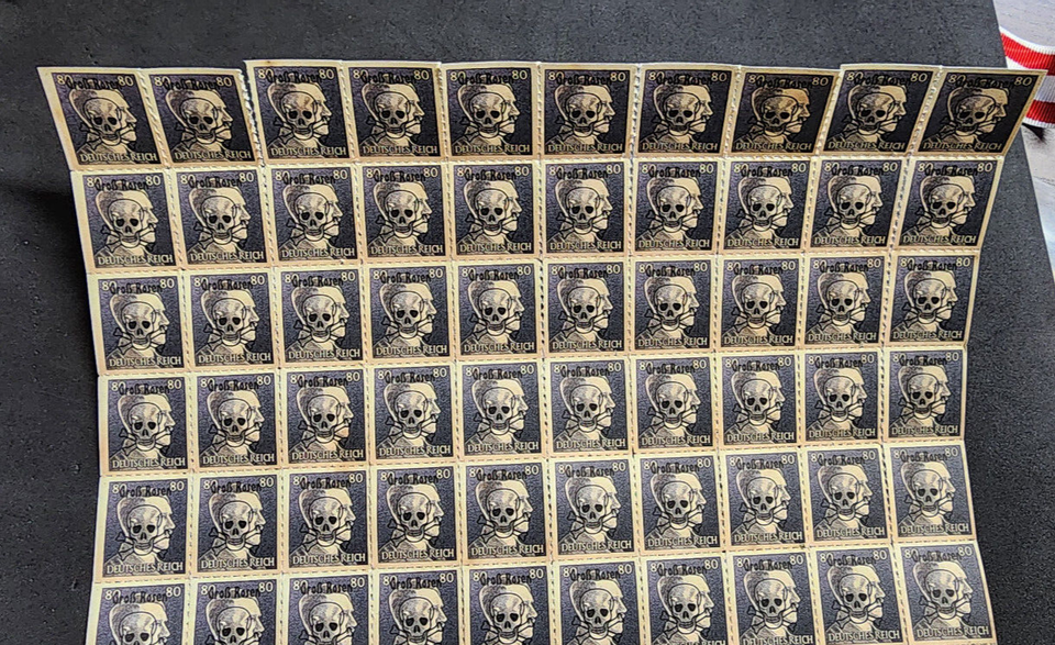 WW2 WWII Nazi Germany Third Reich Adolf Hitler stamp sheet GROSS ROSEN ...