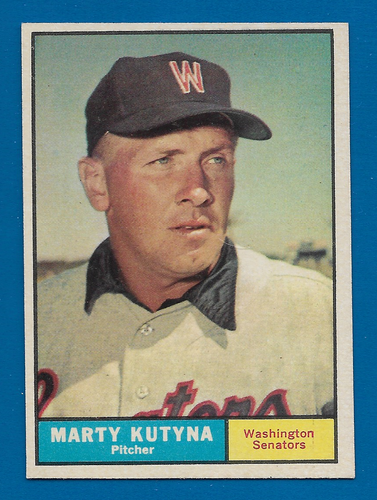 1961 Topps Marty Kutyna Card High #546 Washington Senators NEAR MINT NM ...