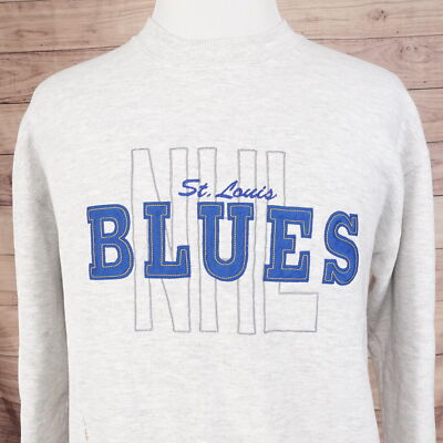VINTAGE ST LOUIS BLUES EMBROIDERED LOGO THE GAME USA MADE CREW NECK ...