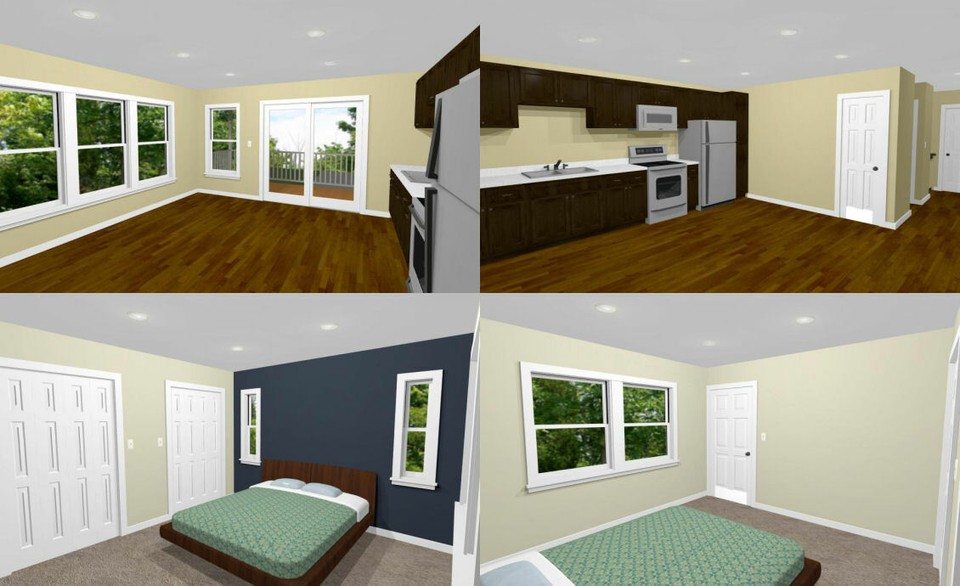 36x42 Apartment with 1-Car 1-RV Garage -- PDF Floor Plan -- 961 sqft ...