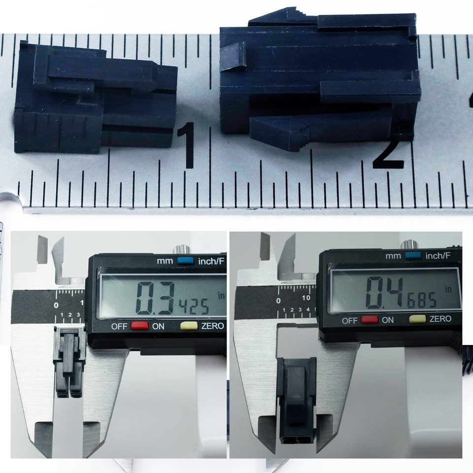 (5 Set) Molex 4 Pin Black Connector 13A 4.20mm, w/18-24 AWG Pin Mini ...