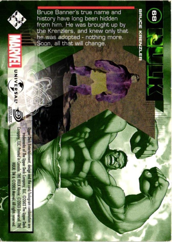 HULK CARD #68 50% OFF ENTIRE STORE B22R2S17P21 | eBay