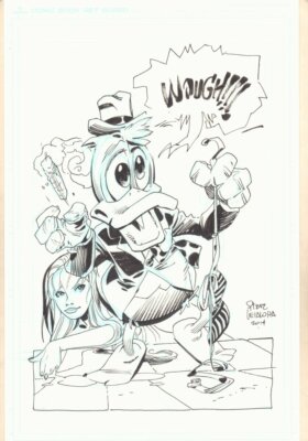 Howard the Duck with Babe Commission - 2014 Signed art by Steve ...