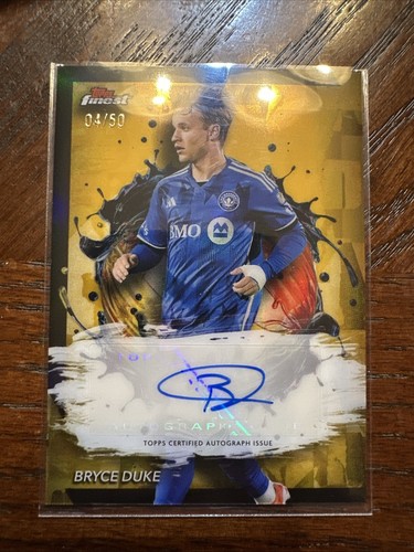 2024 Topps Finest MLS Bryce Duke Auto Gold Refractor 04/50 CF Montréal ...