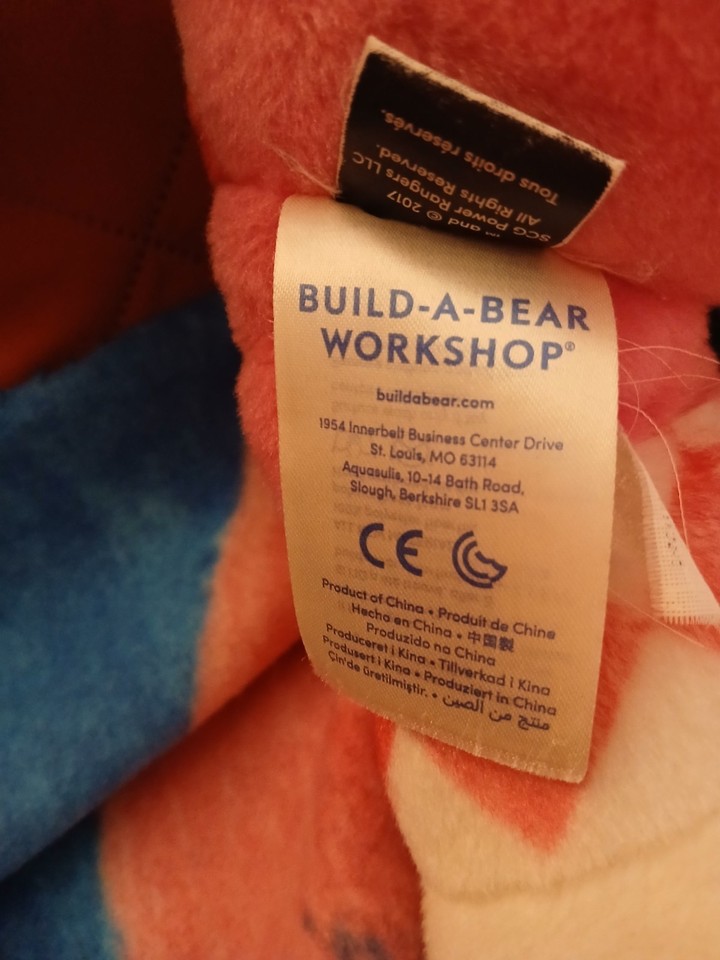 2017 Build A Bear Pink Power Rangers 15" Teddy Bear Plush Retired | eBay