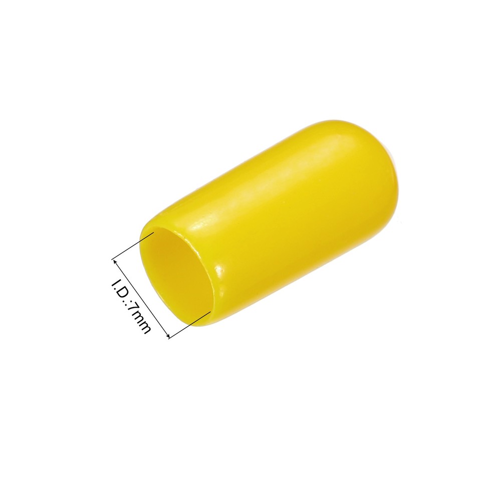 15pcs Rubber End Caps 7mm Round End Cap Screw Thread Protectors Yellow ...