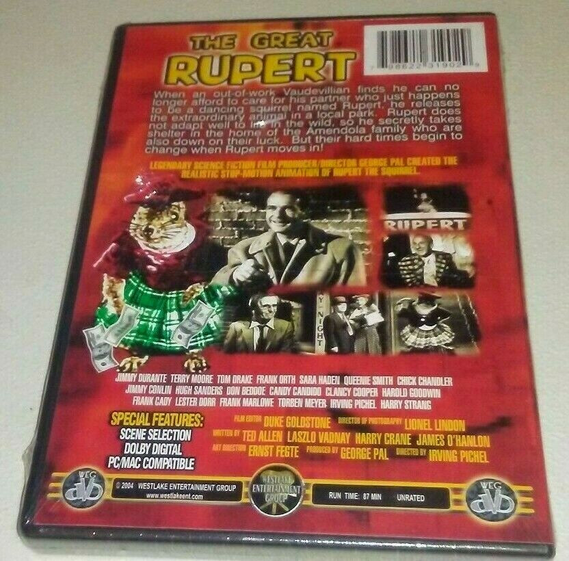NEW! The Great Rupert (DVD,2004,Unrated) Jimmy Durante,Terry Moore, NOS ...