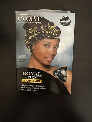 Evolve Royal Wrap Head Scarf Satin Hair Bonnet Ties Twisted Bun Top ...