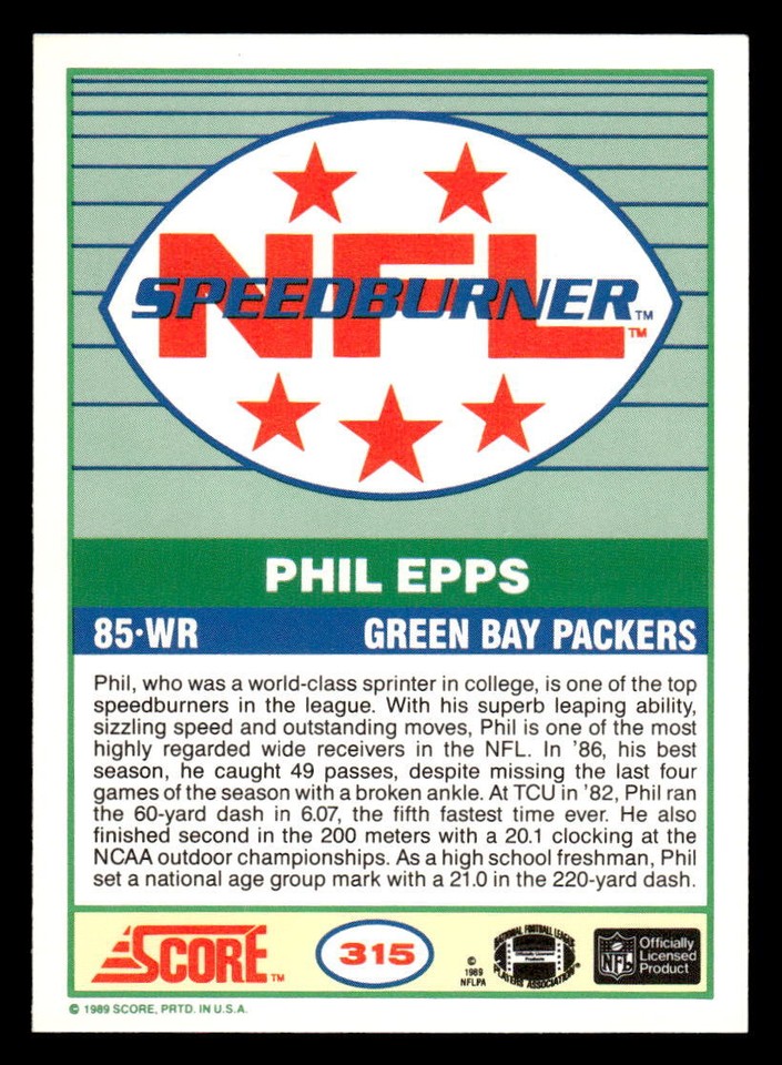 1989 Score #315 Phil Epps NMMT | eBay