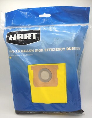 Hart 6-16 Gallon x3 HIGH EFFICIENCY VACUUM DUST BAGS. HART and Shop-Vac ...