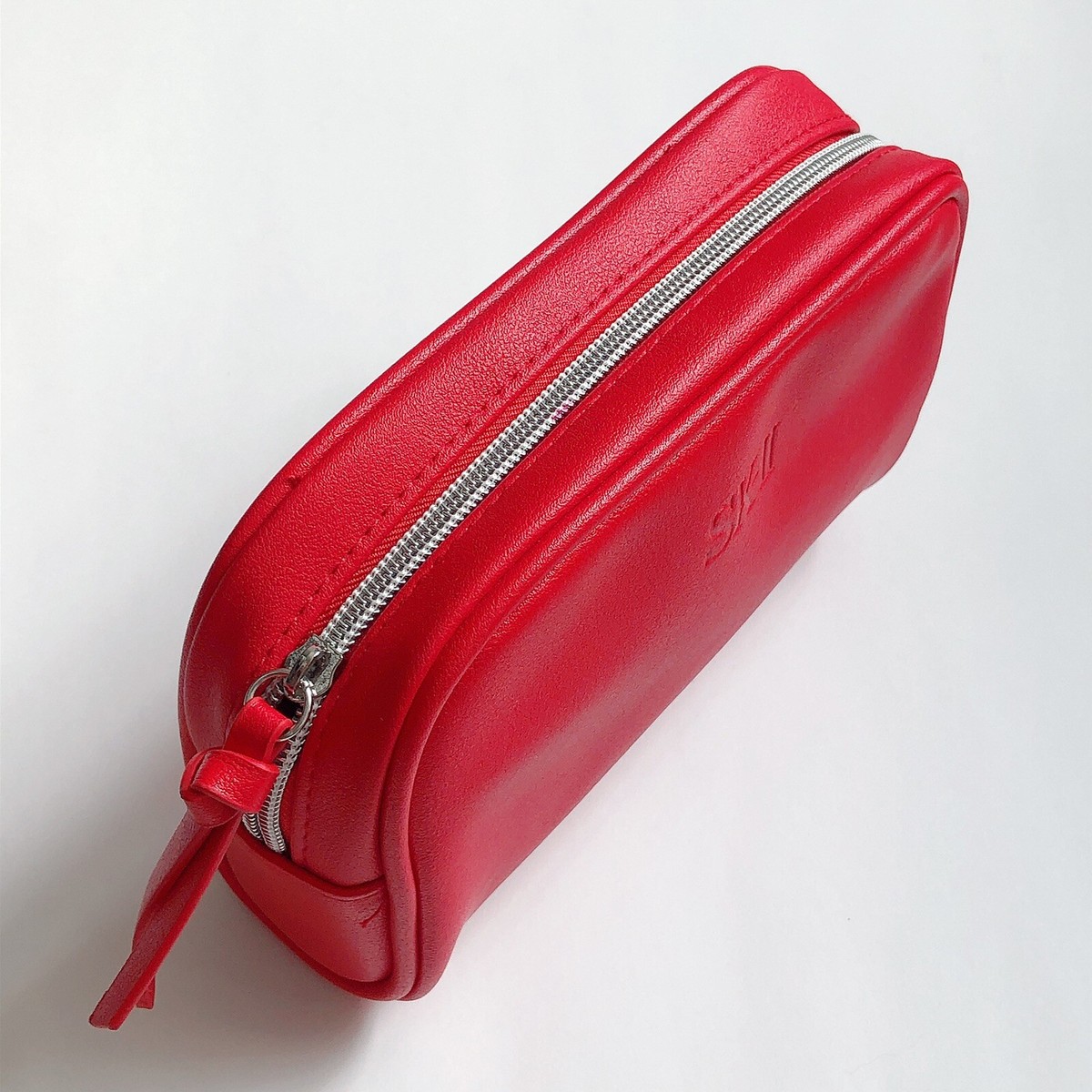 Red Faux Leather Makeup Bag | Saubhaya Makeup