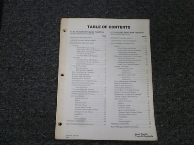 Ford LT8 & LT11 Lawn Tractor Shop Service Repair Manual | eBay