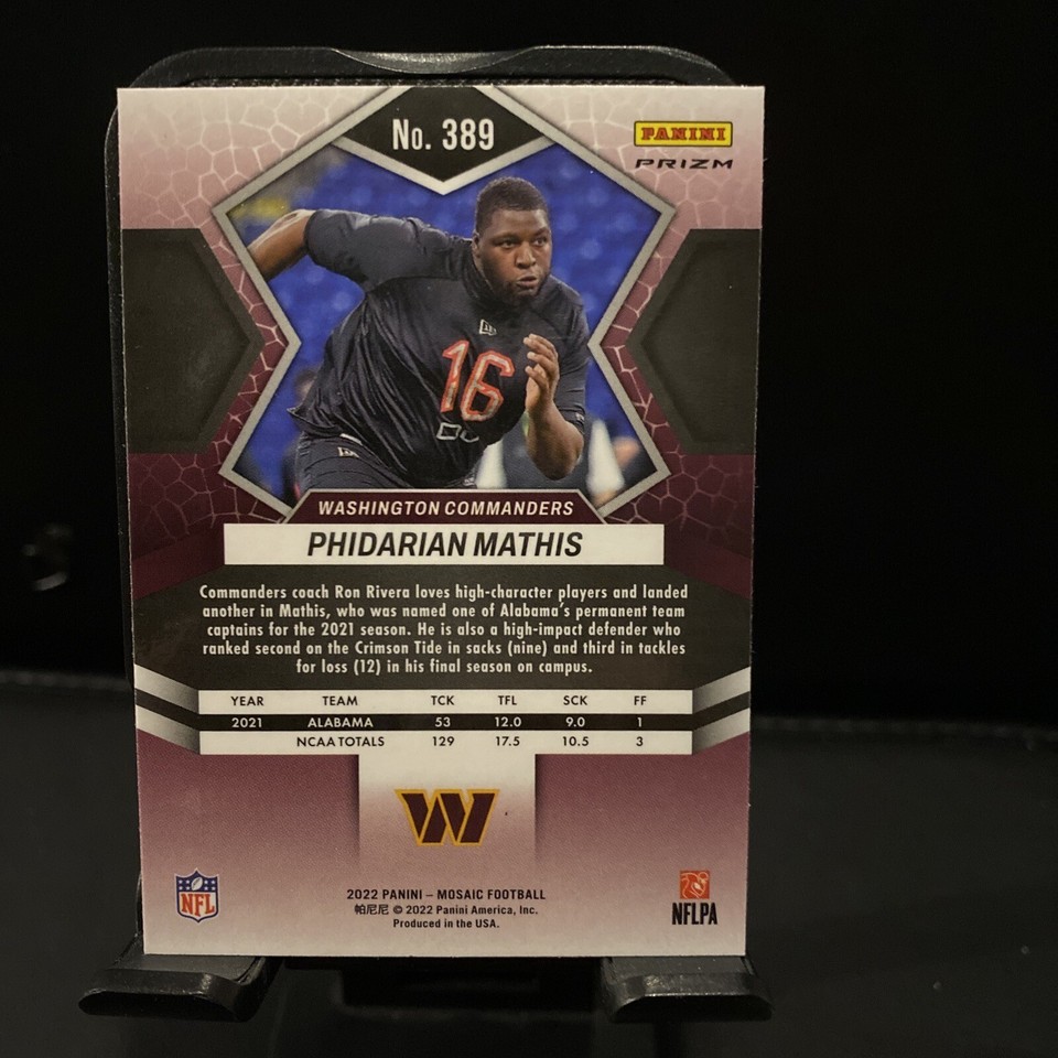 2022 Panini Mosaic Pink Prizm Phidarian Mathis Rookie Card #389 NFL ...