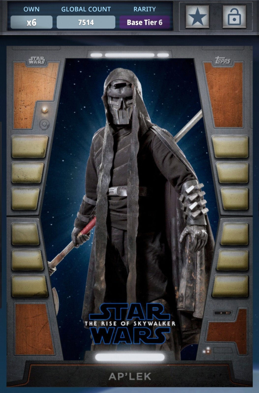 Star Wars Card Trader DIGITAL Bronze 2020 Variant Tier 6 AP'LEK Knights ...