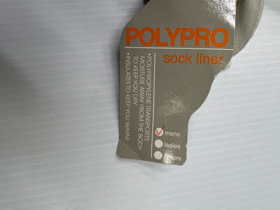 KOMBI POLYPROPYLENE SOCK LINERS WHITE O/S MOISTURE WICKING snowboard ...