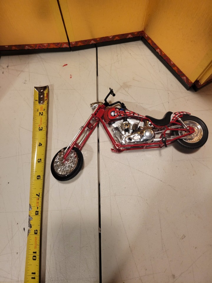 Rare NewRay 1995 Chopper Motorcycle Low rider 10” Long American Flag ...