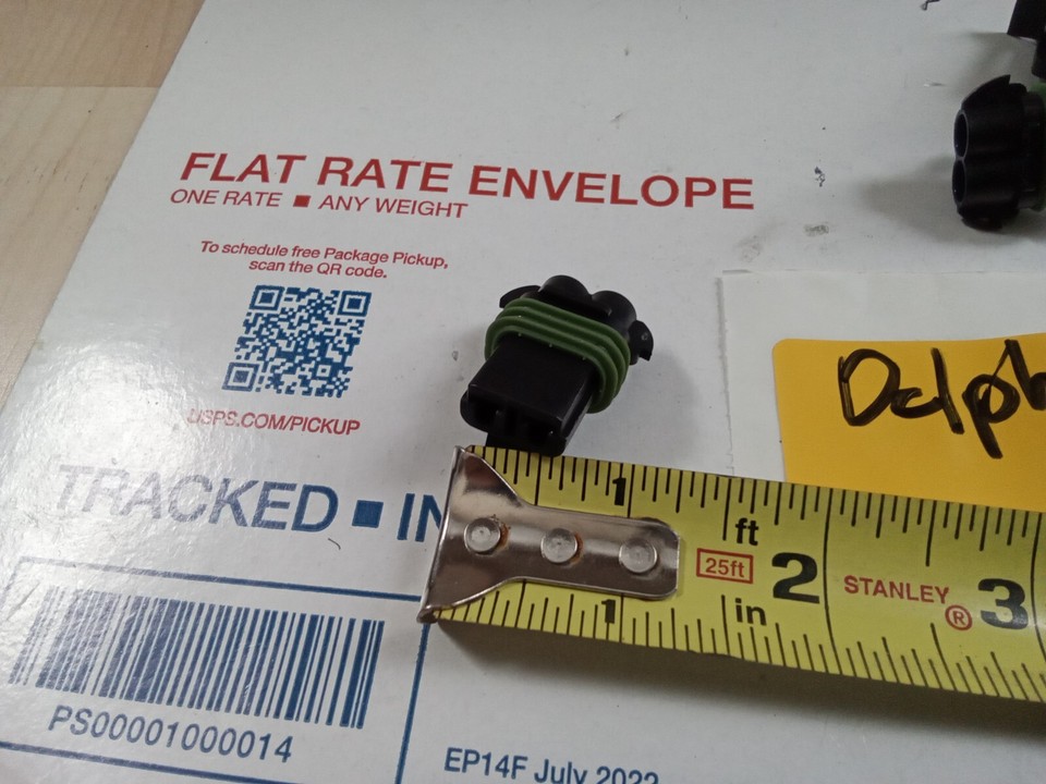 DELPHI PA66 2 WAY PLUG, WEDGE LOCK BLACK CONNECTOR, LOT OF 5 NEW,C6 | eBay