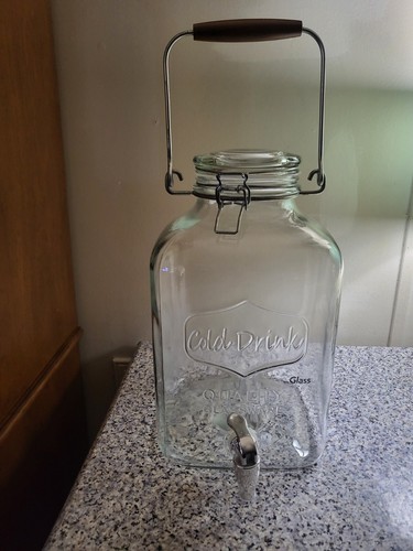 Vintage Nice Heavy COLD DRINK Quality Glassware Square W/Spout Drink ...