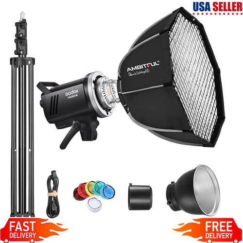 Strobe Light Kit 300W Studio 2.4G Wireless Softbox Stand All-purpose ...