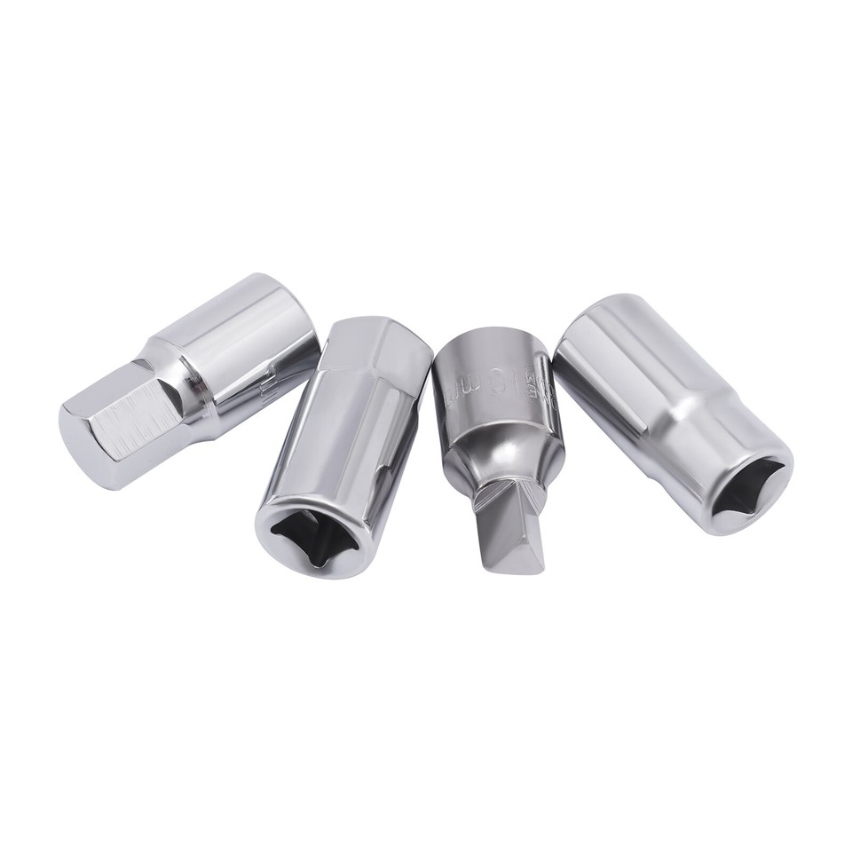 18 Sizes Oil Drain Pipe Plug Hexagon Square Socket Key Removal Tool Set ...