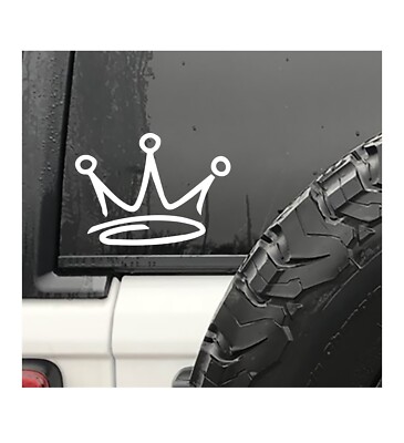 CROWN VINYL DECAL CAR TRUCK WINDOW BUMPER STICKER JOKE FUNNY GRAFITTI ...