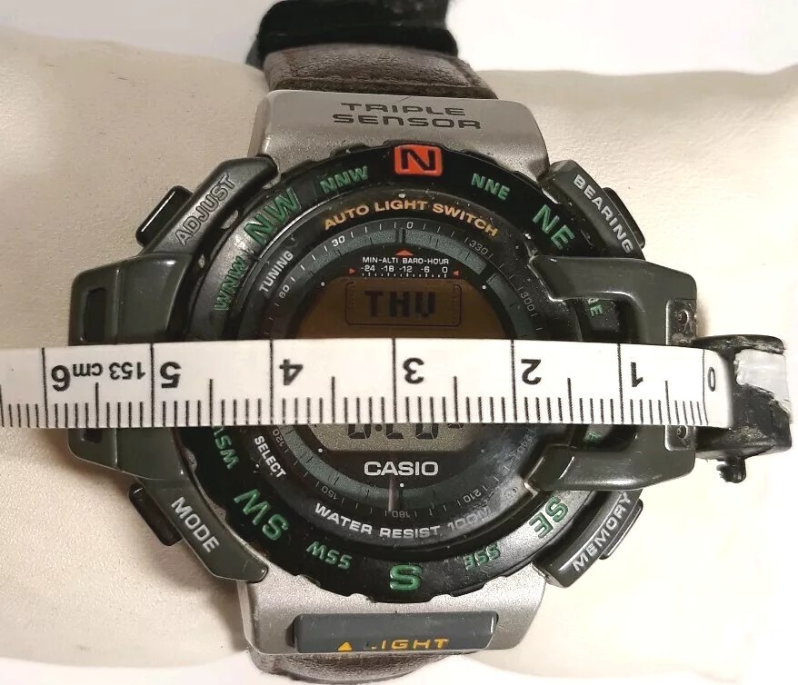 Men Casio Protrek Watch Triple Sensor 1470 Prt-40 Baro Compass ...
