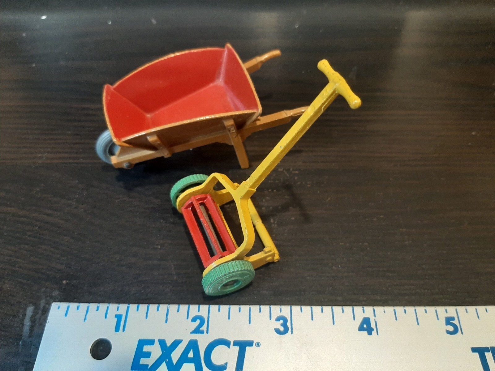 Vintage Dinky/Meccano 105B Wheel Barrow AND Push Lawn Mower - 1950s ...