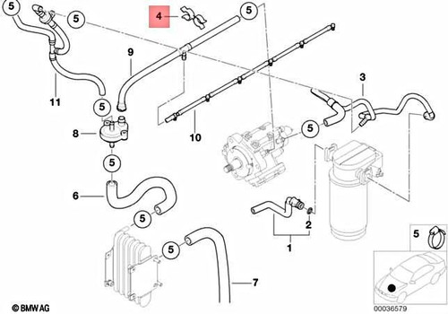 Genuine BMW E39 E53 E60 E60N E61 Radiator Cooling Hose Clamp OEM ...