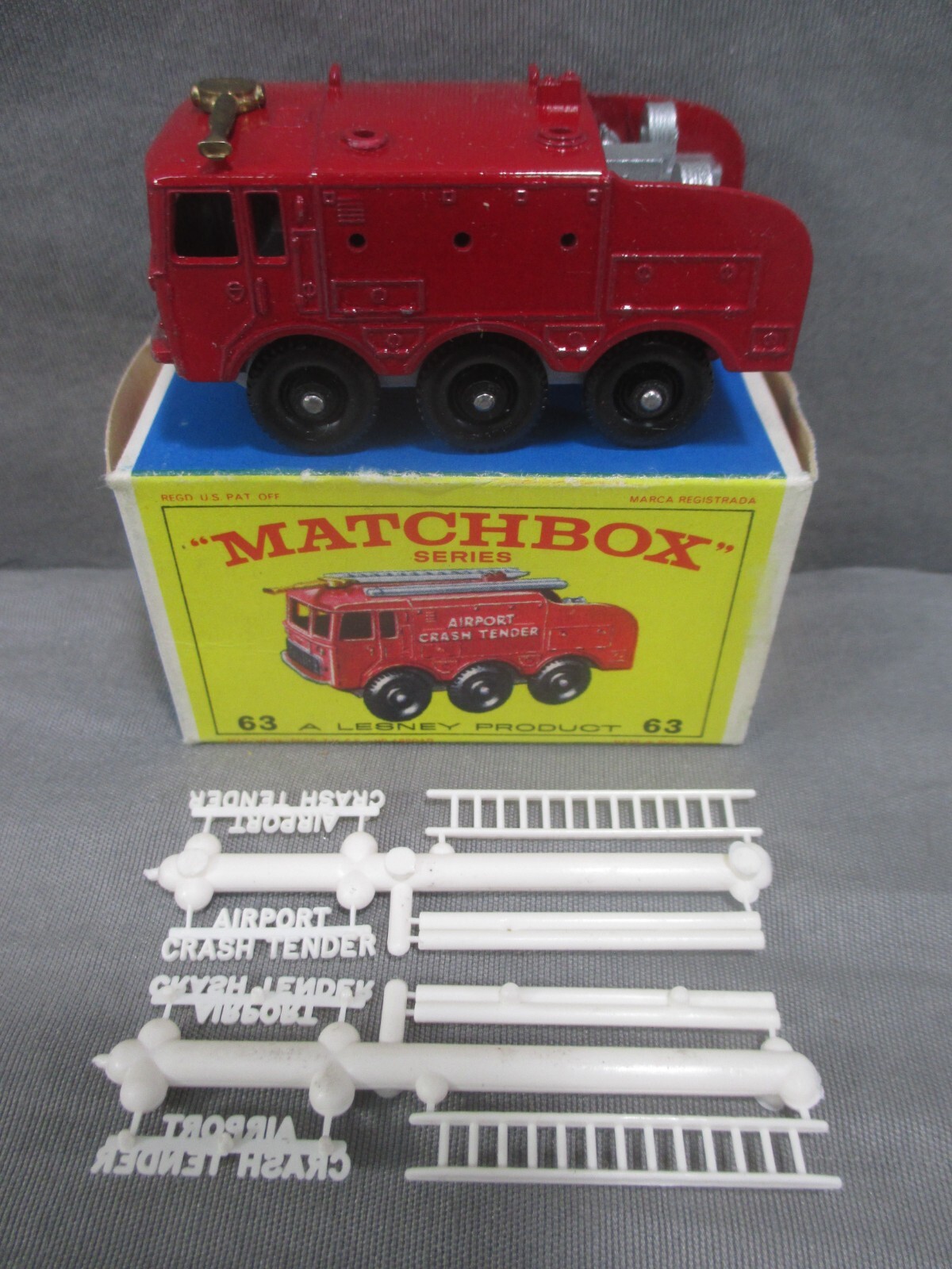 Matchbox 63 FIRE CRACH TENDER Complete Original Box Diecast Vintage ...