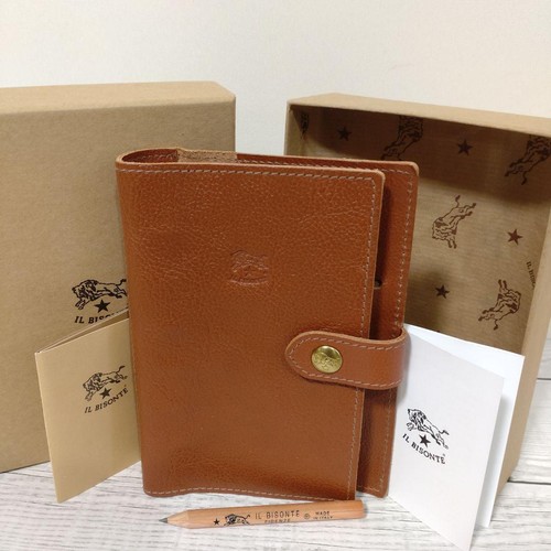 IL BISONTE Notebook Cover 6 Holes Size A6 Cowhide Brown With Box Used ...