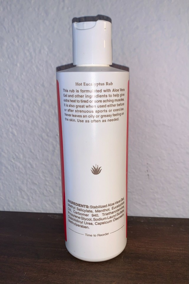 Body Logic Hot Eucalyptus Rub (1-8oz Bottle); Aloe Vera, Menthol ...
