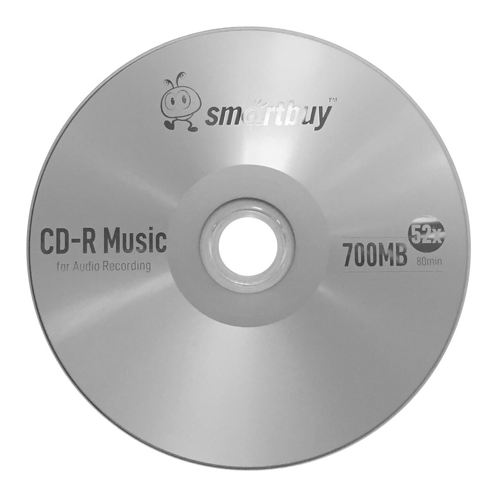 100 PK Smartbuy Digital Audio CD-R Music 52X 700MB/80Min Logo Blank ...