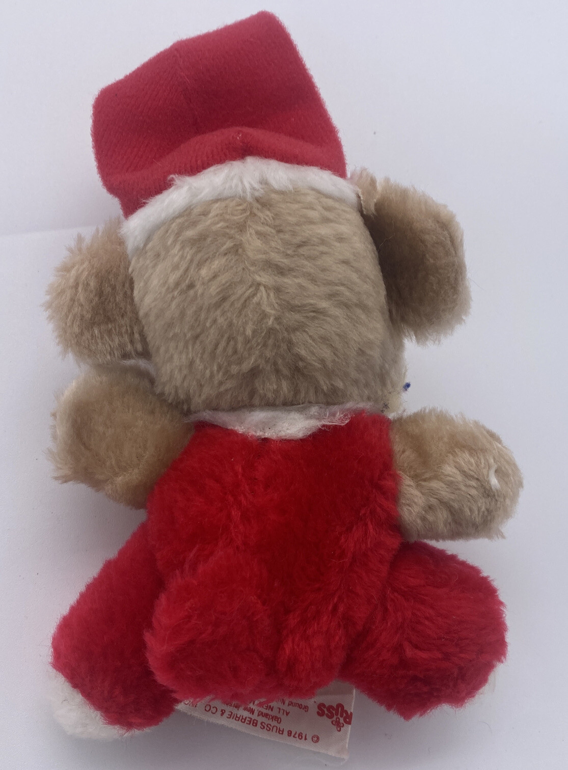 Vintage RUSS JOLLY Stuffed Teddy Bear in Santa Hat Toy Plush 6" Korea ...