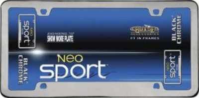 Neo Sport 4 Hole Black Chrome License Plate Frame - CA15180 | eBay