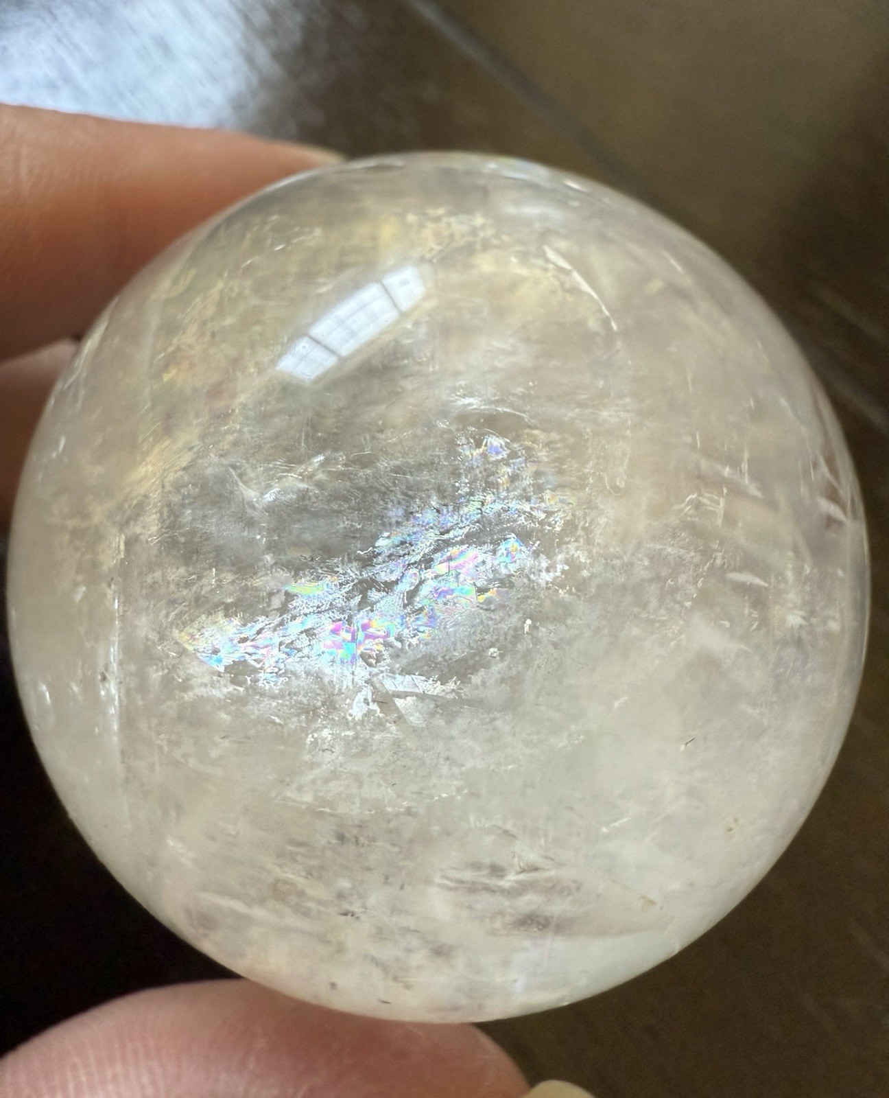 High Quality Optical Cacite Sphere With Rainbows 48mm Clear High-polish ...