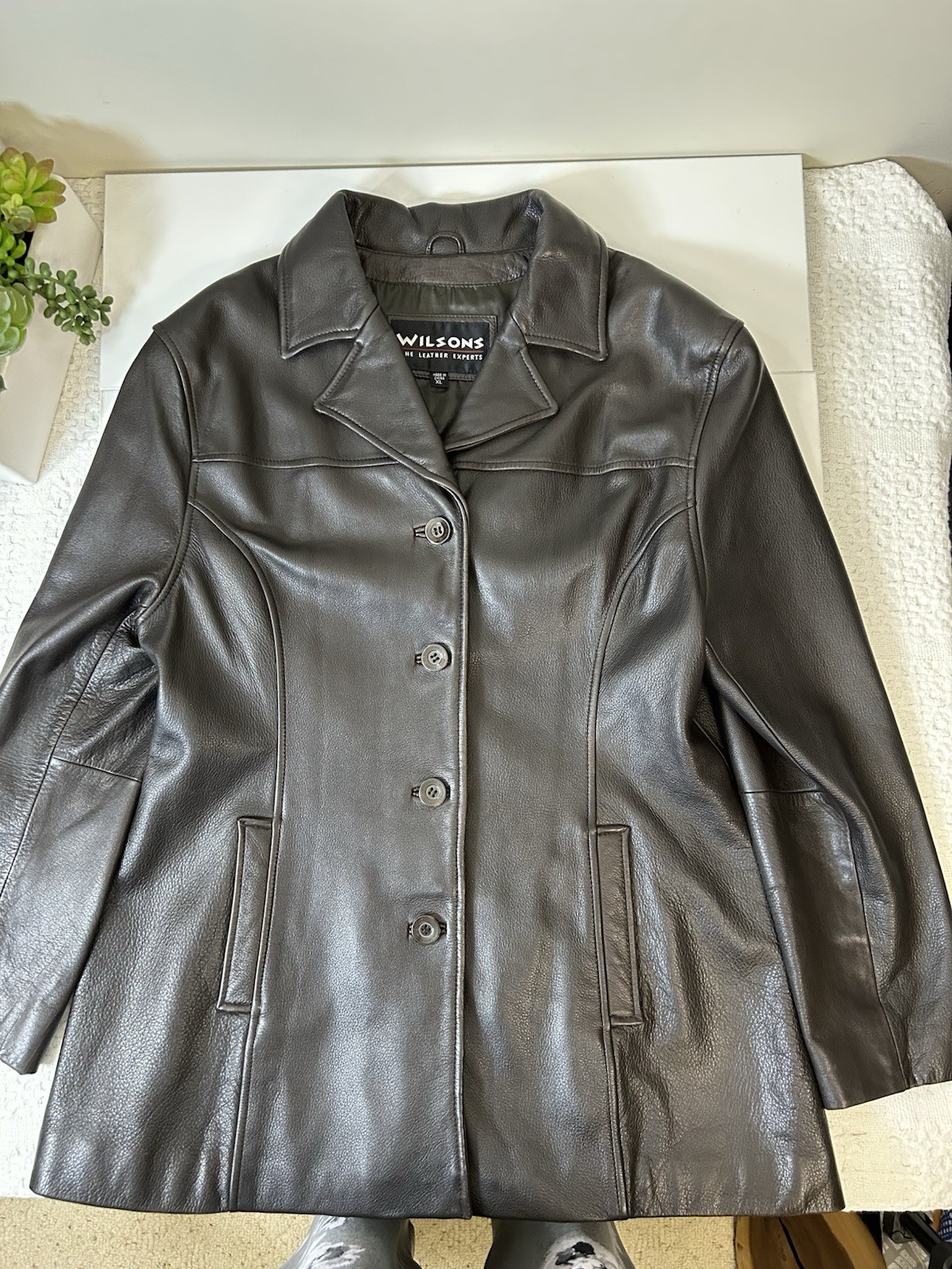 Wilsons Brown Soft Leather Jacket Womens XL - Gem