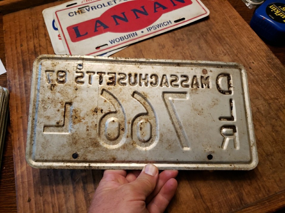 Massachusetts Ma License Plate Car Dealer Tag 1987 DLR 766 L | eBay