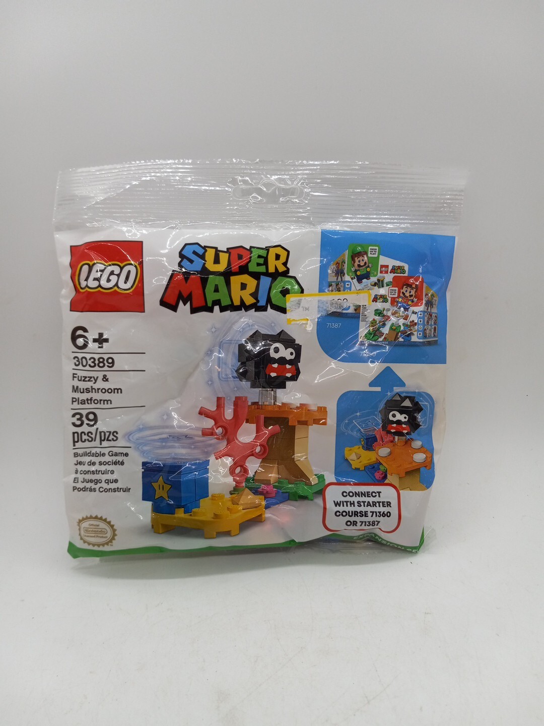 NEW LEGO Super Mario 30389 Fuzzy & Mushroom Platform Expansion Set 39 ...