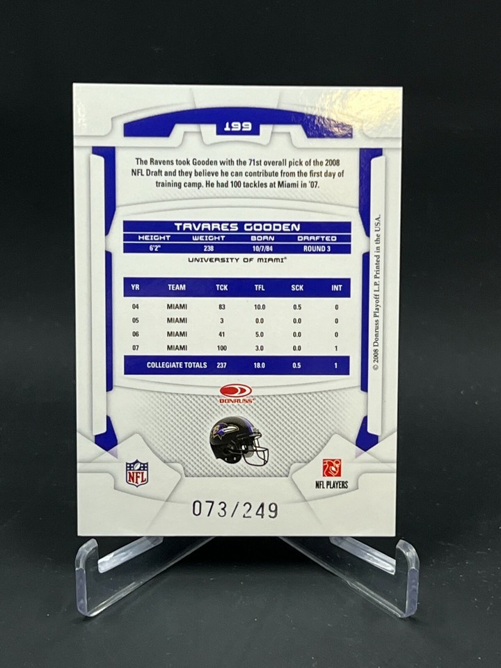 2008 Rookies And Stars Tavares Gooden Ruby Card #199 #/249 | eBay