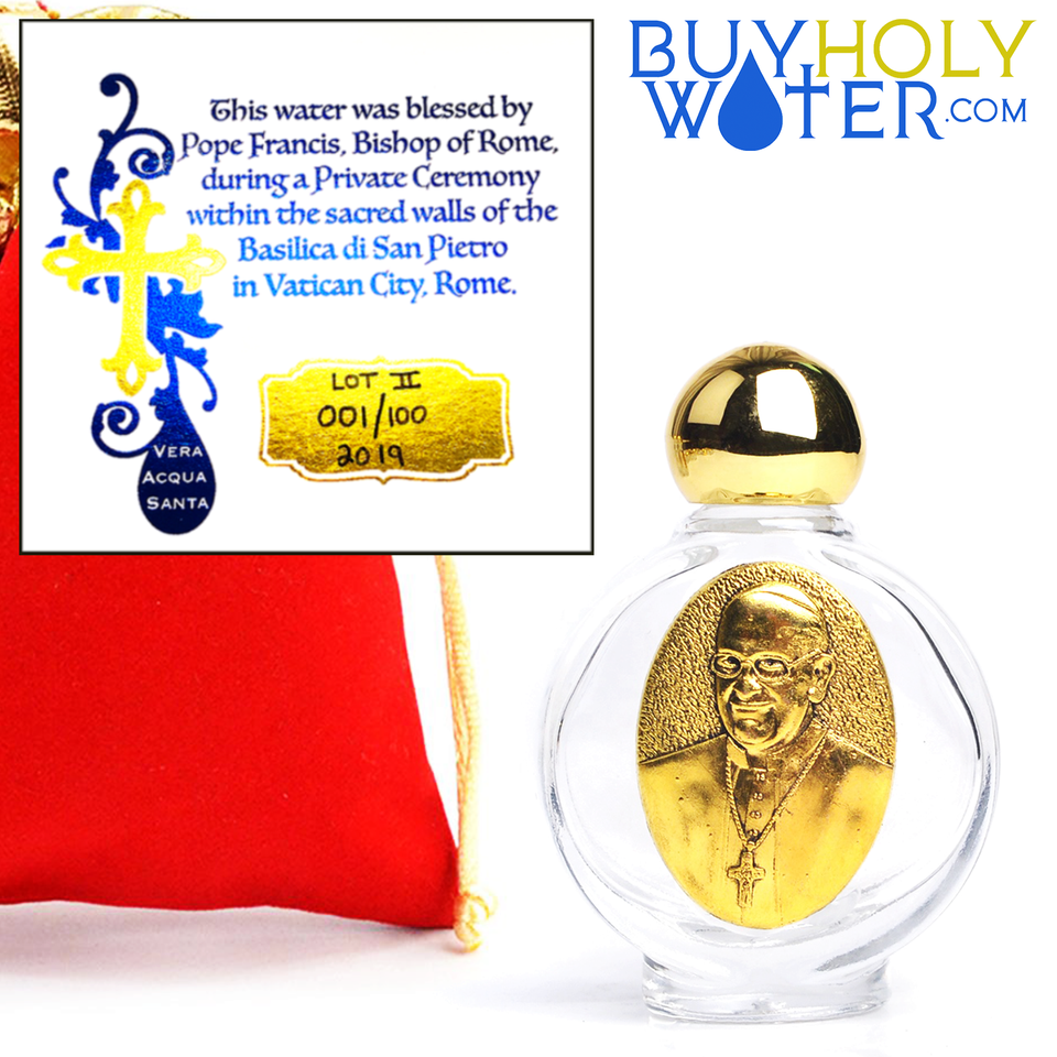 Holy Water CHOOSE YOUR STYLE Font Large Blessed by Pope Authentic Hand ...
