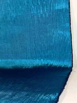 Blue Silk Moire Fabric By 2 Meters, Watermark Patterned, Multicolor ...